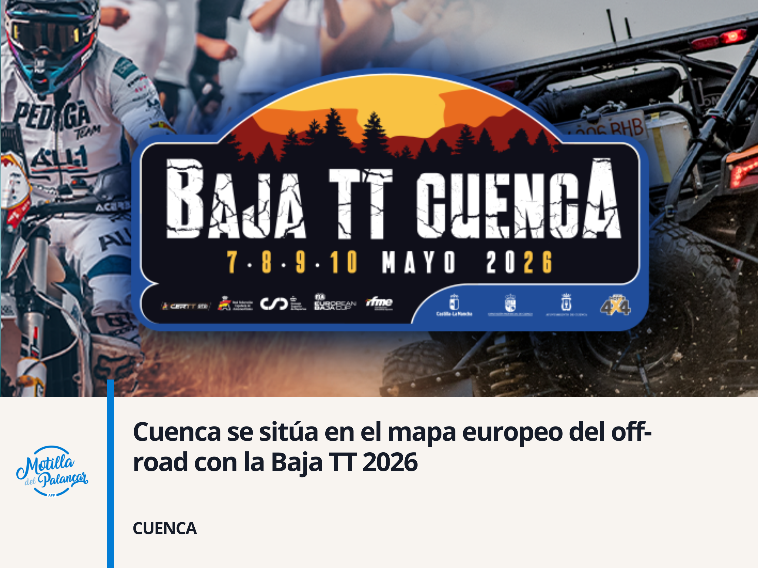Cuenca se sitúa en el mapa europeo del off-road con la Baja TT 2026